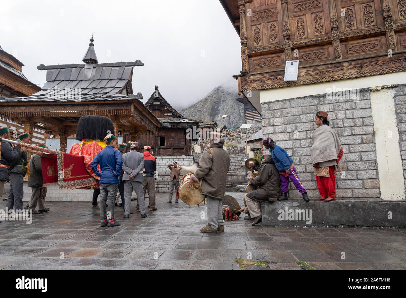 The deity of Mathi is taken out on a palanquin to circumambulate the ...