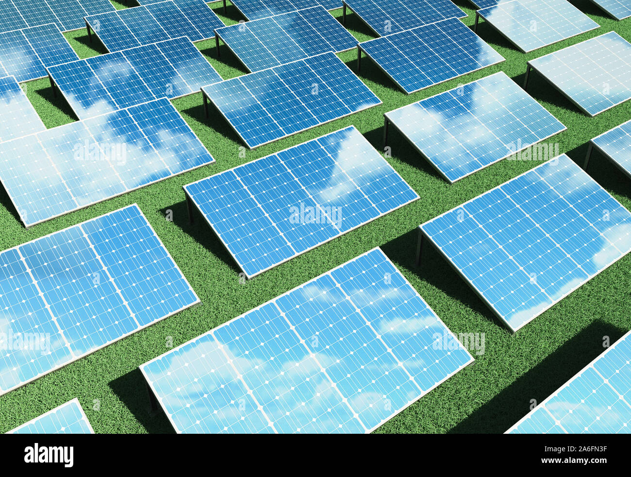 Photovoltaic panel or pv for power generation, 3d rendering Stock Photo ...