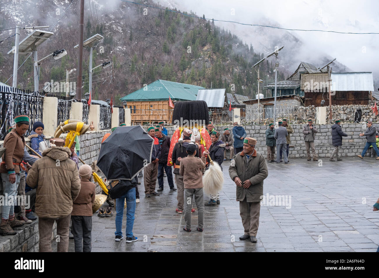 The deity of Mathi is taken out on a palanquin to circumambulate the ...