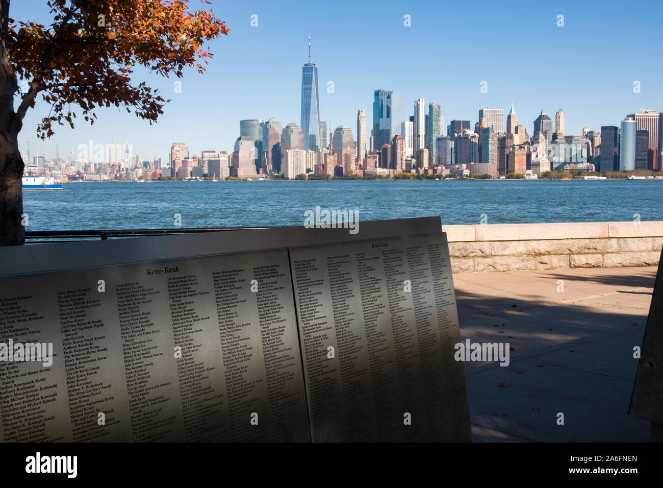 Ellis Island National Museum of Immigration Wall of Honor with New York ...