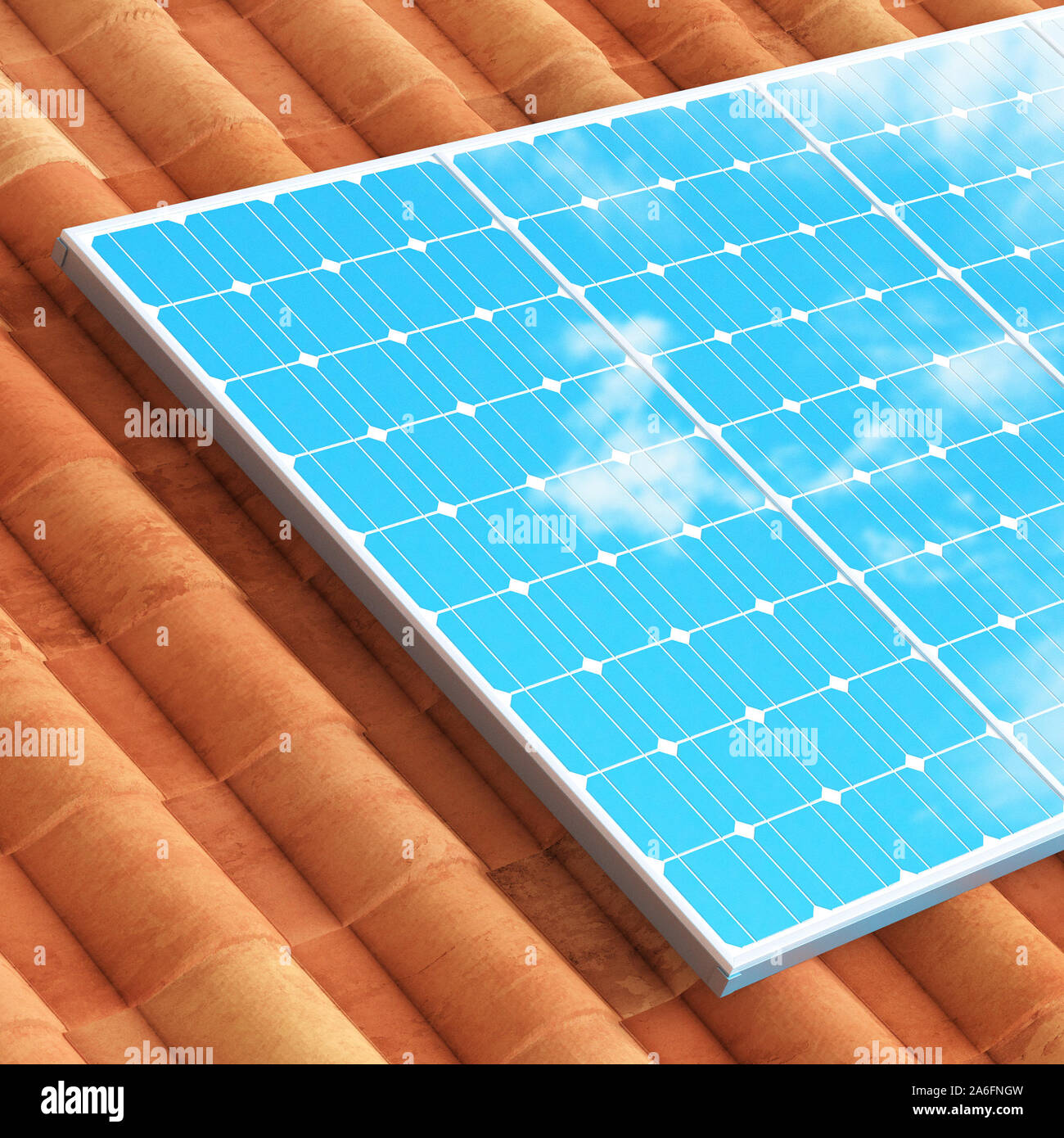 Photovoltaic panel or pv for power generation, 3d rendering Stock Photo ...