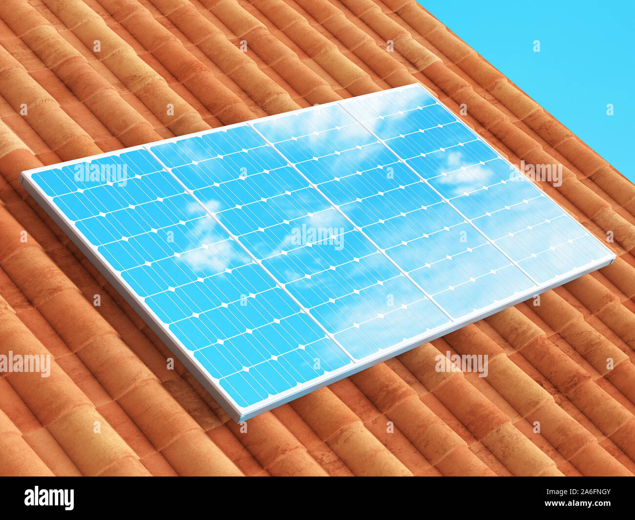 Photovoltaic panel or pv for power generation, 3d rendering Stock Photo ...