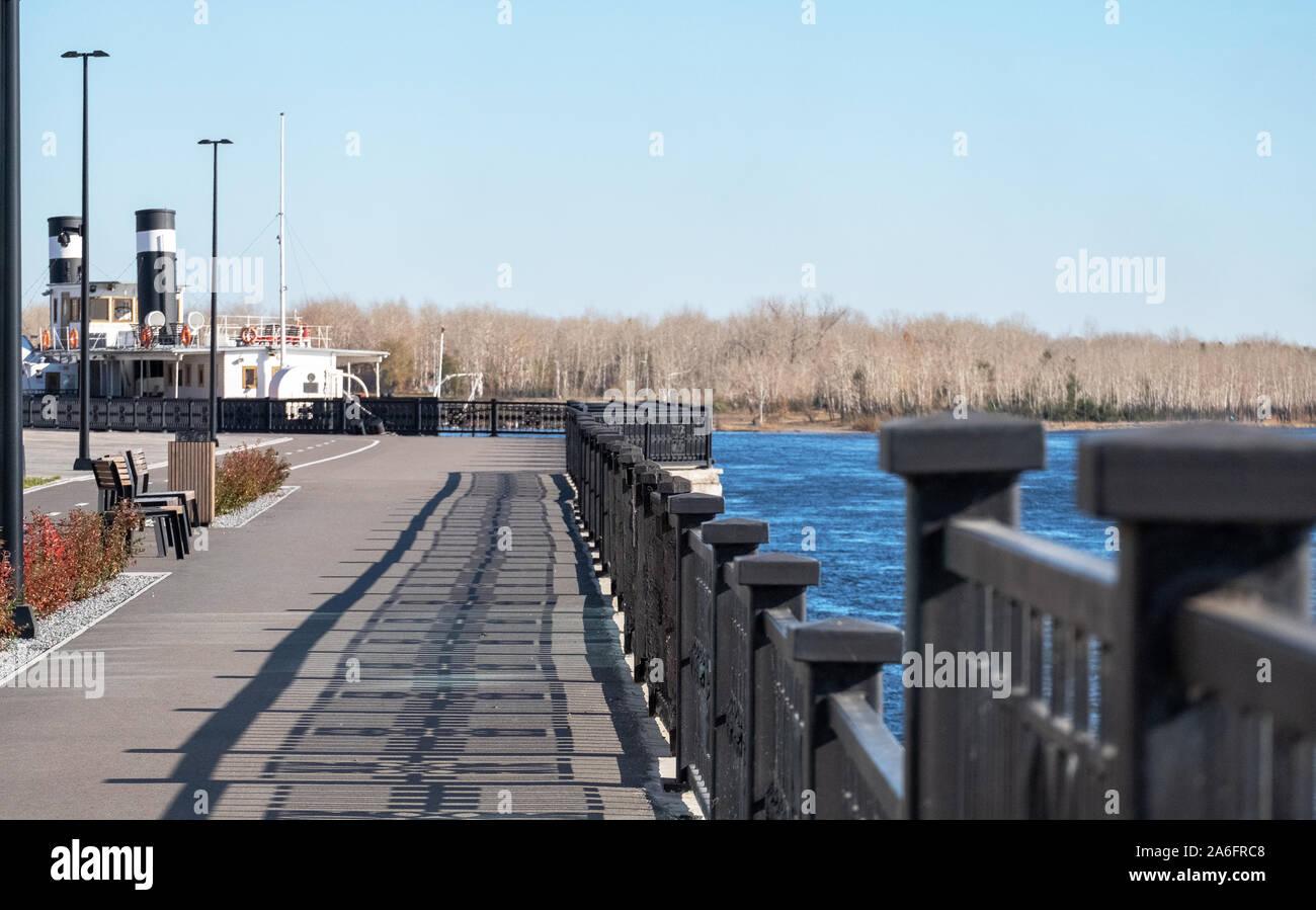 river port, quay on the pier is the ship Stock Photo - Alamy