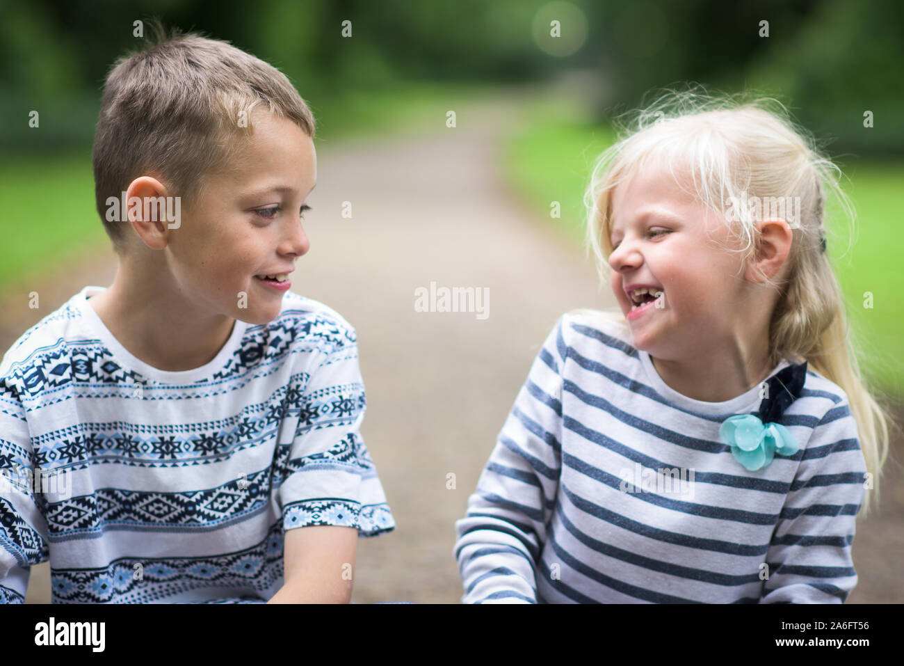 A little boy with ADHD, Autism, Asperger syndrome and girl (brother and ...