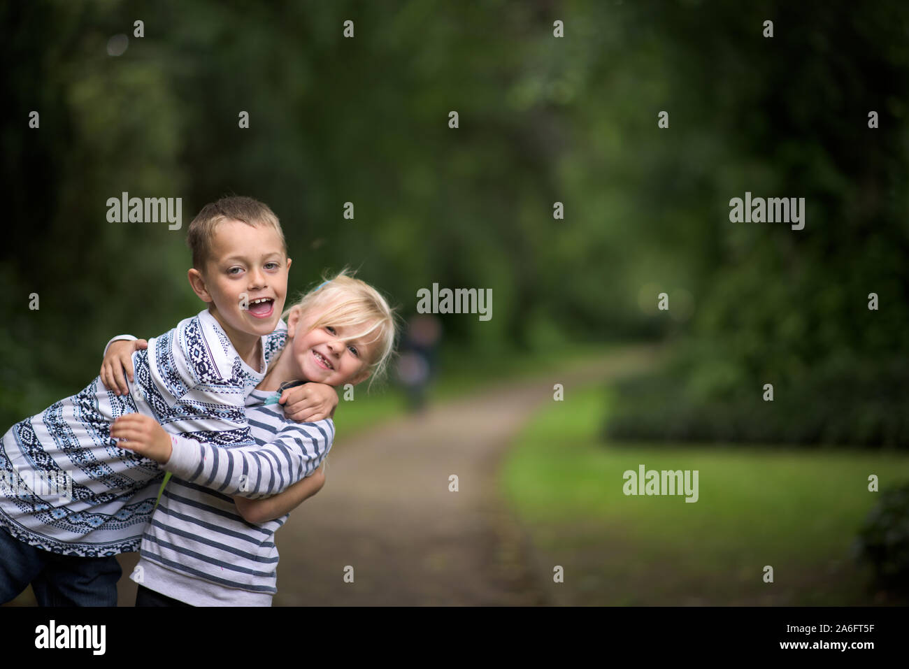 A little boy with ADHD, Autism, Asperger syndrome and girl (brother and ...