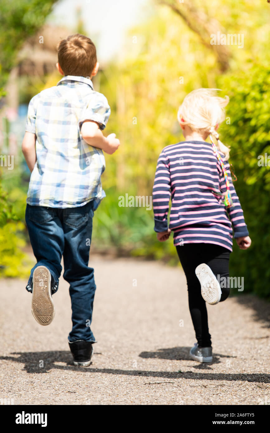 A little boy with ADHD, Autism, Aspergers syndrome enjoys running and ...