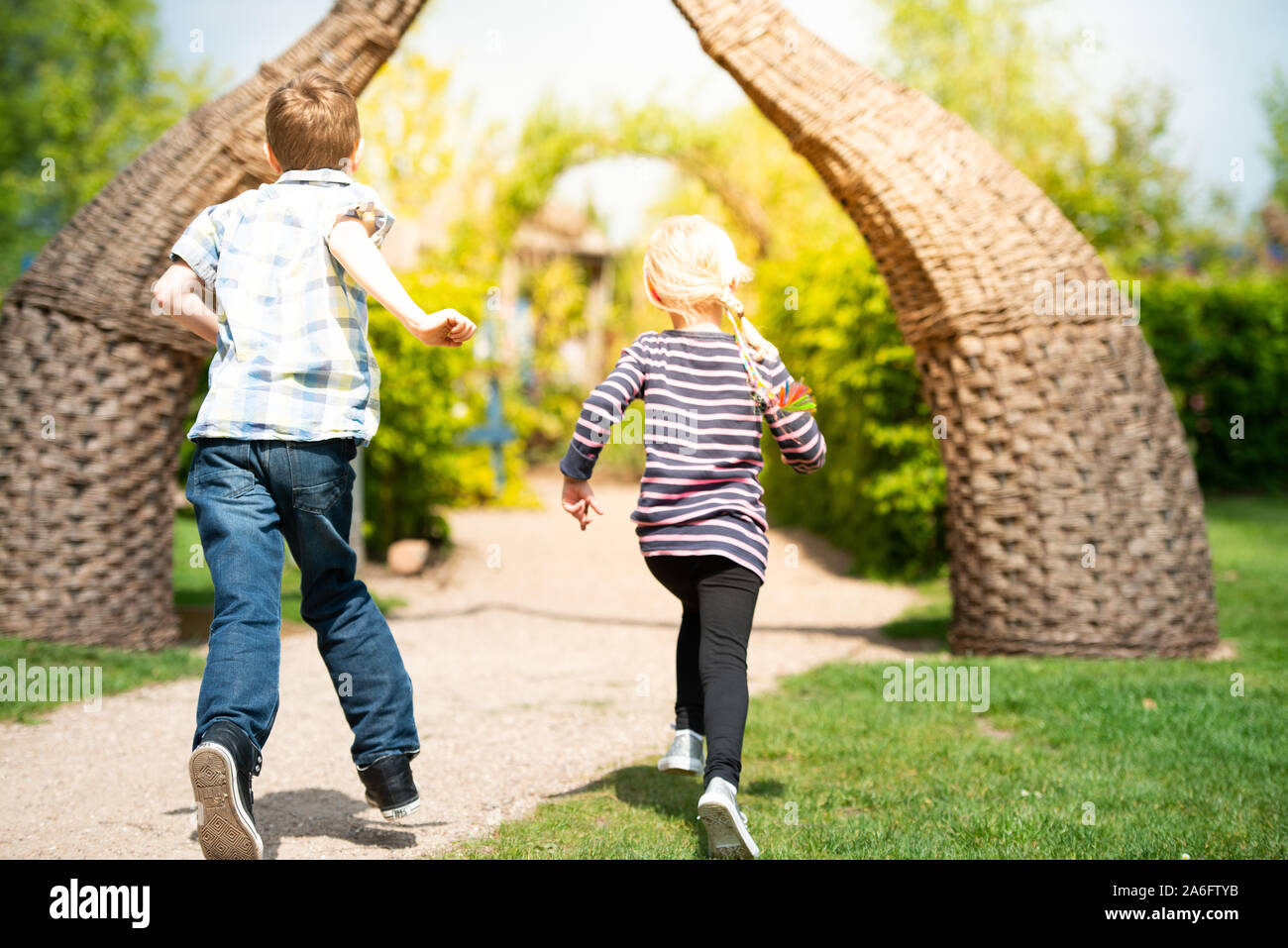 A little boy with ADHD, Autism, Aspergers syndrome enjoys running and ...