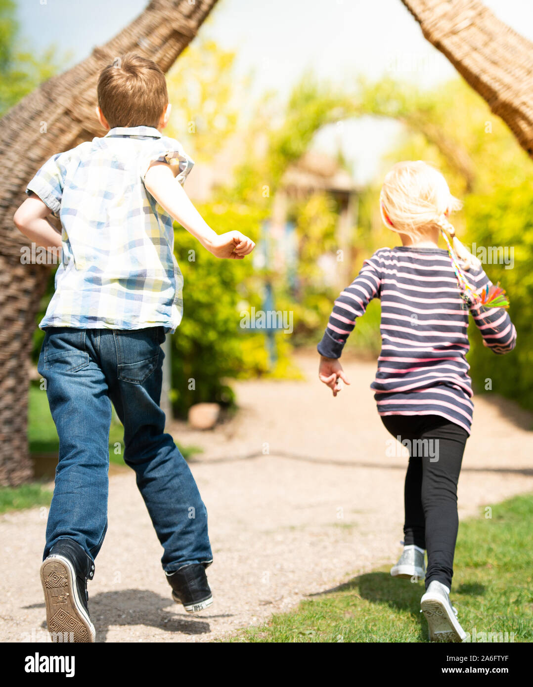 A little boy with ADHD, Autism, Aspergers syndrome enjoys running and ...