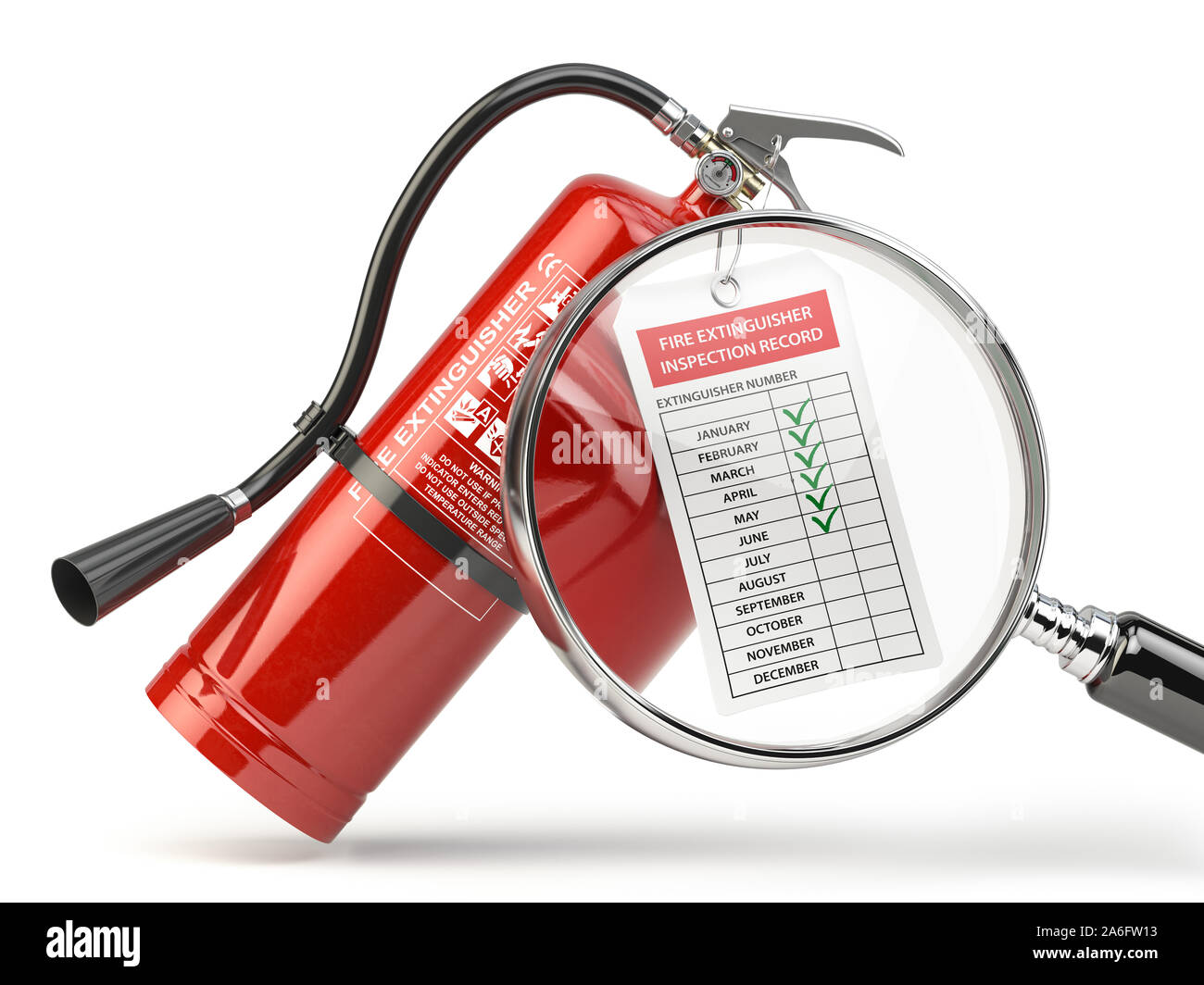 Fire extinguisher checking concept.Fire extinguisher checking concept ...