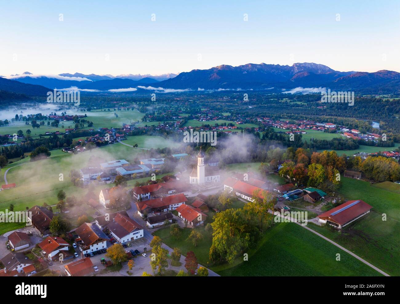 Isartal with brauneck and benediktenwand hi-res stock photography and ...