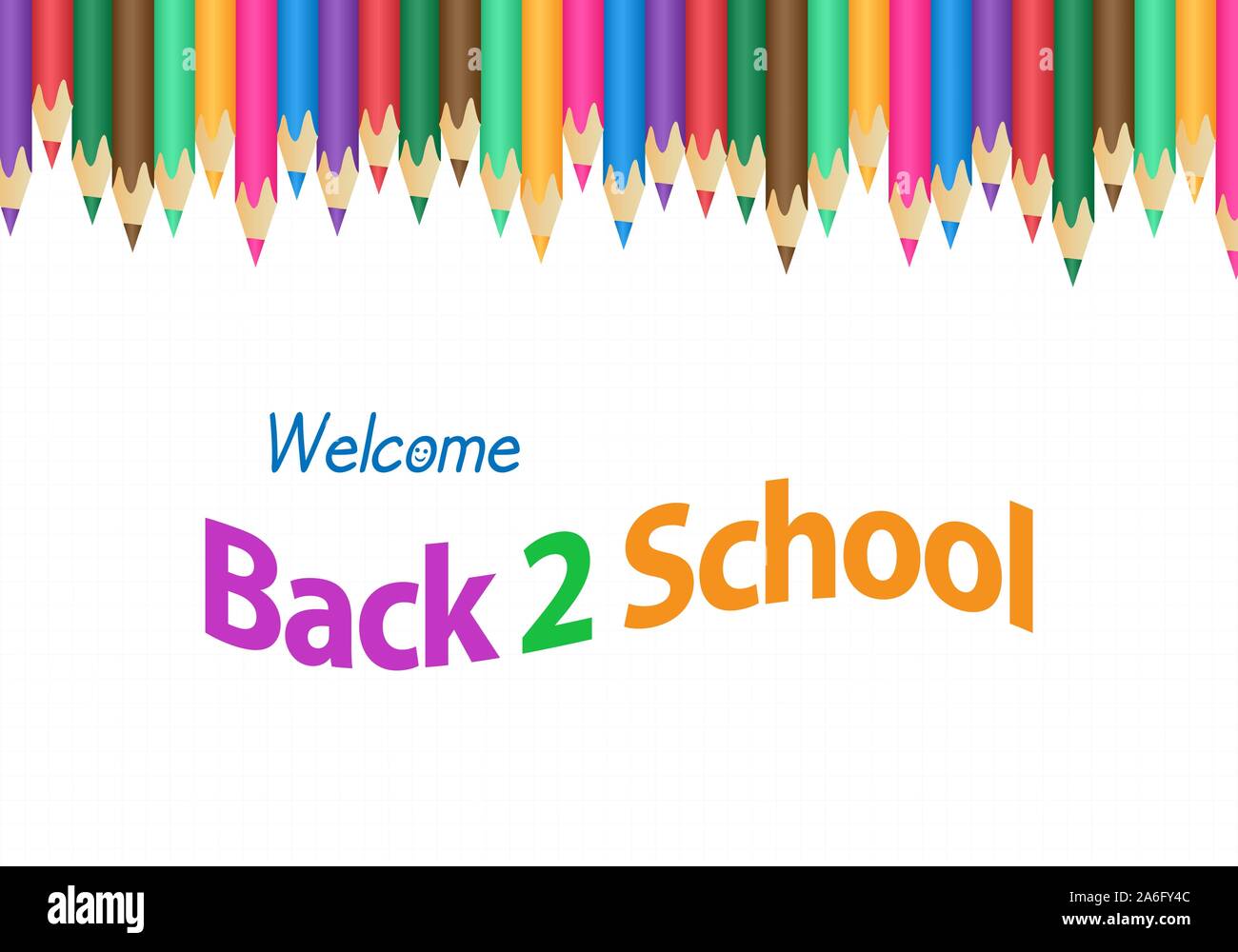 Back to school vector graphics with colored pencils on white background ...