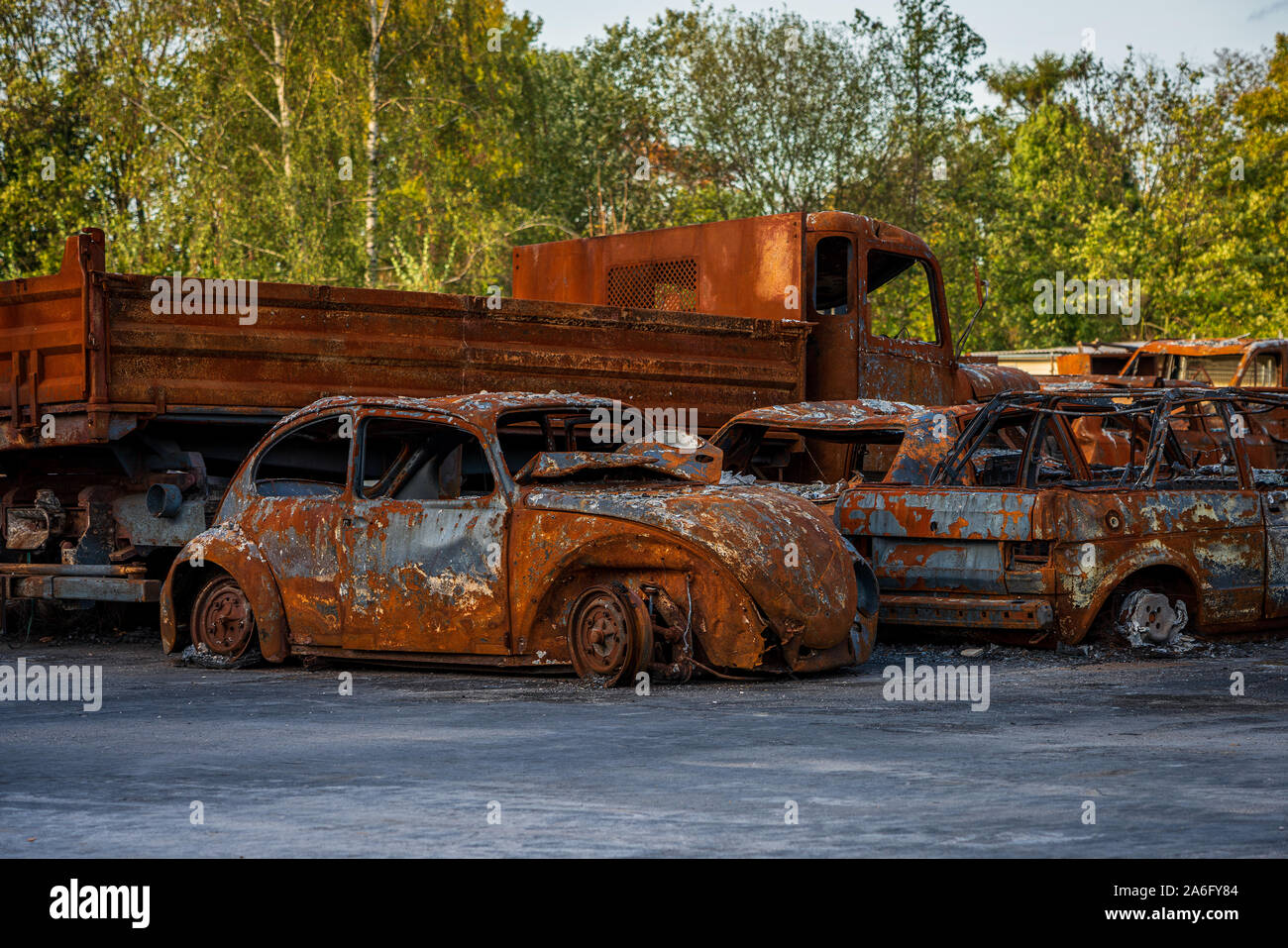 Burnt out bumper car hi-res stock photography and images - Alamy