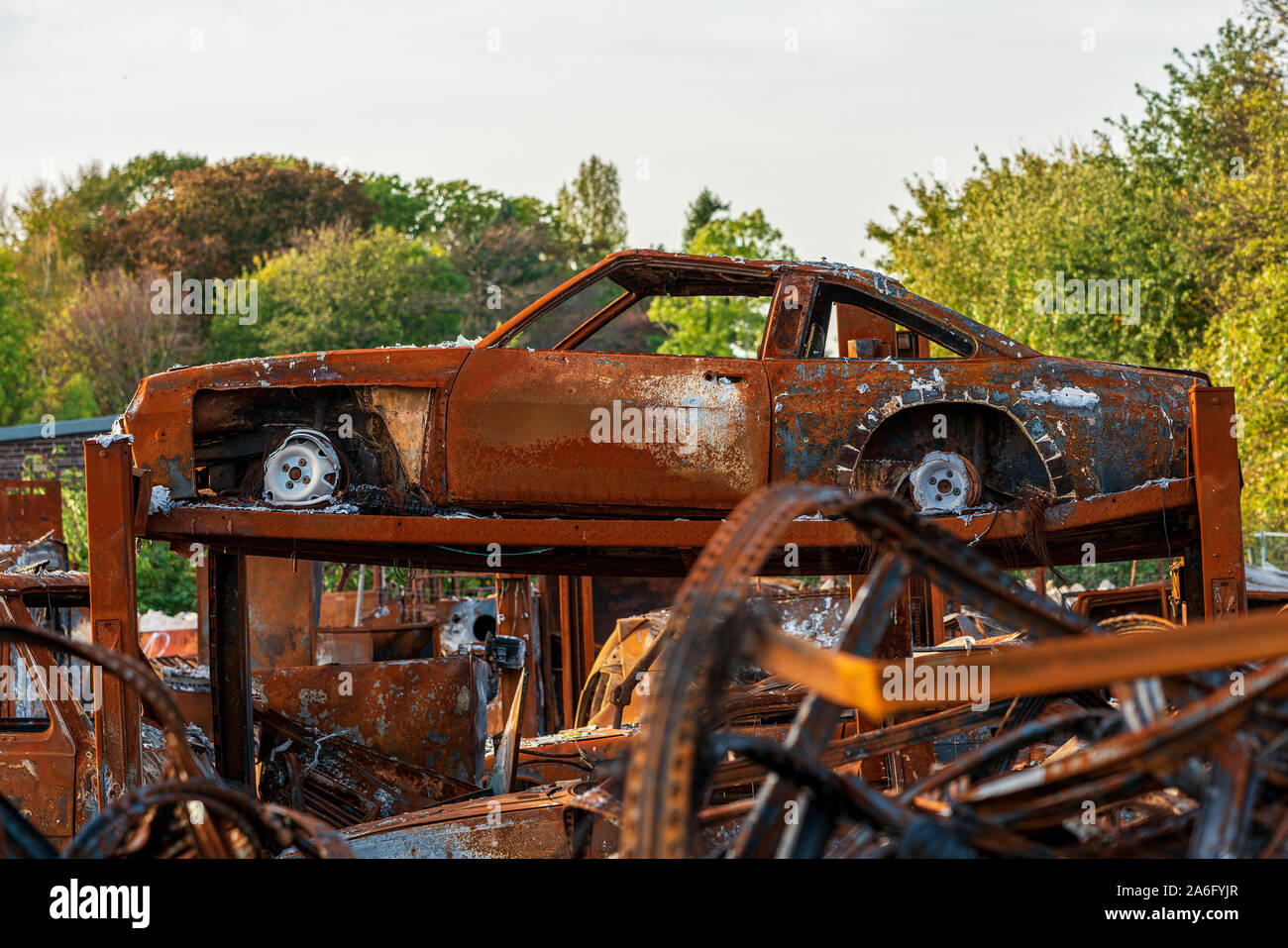 Close up burnt car hi-res stock photography and images - Alamy