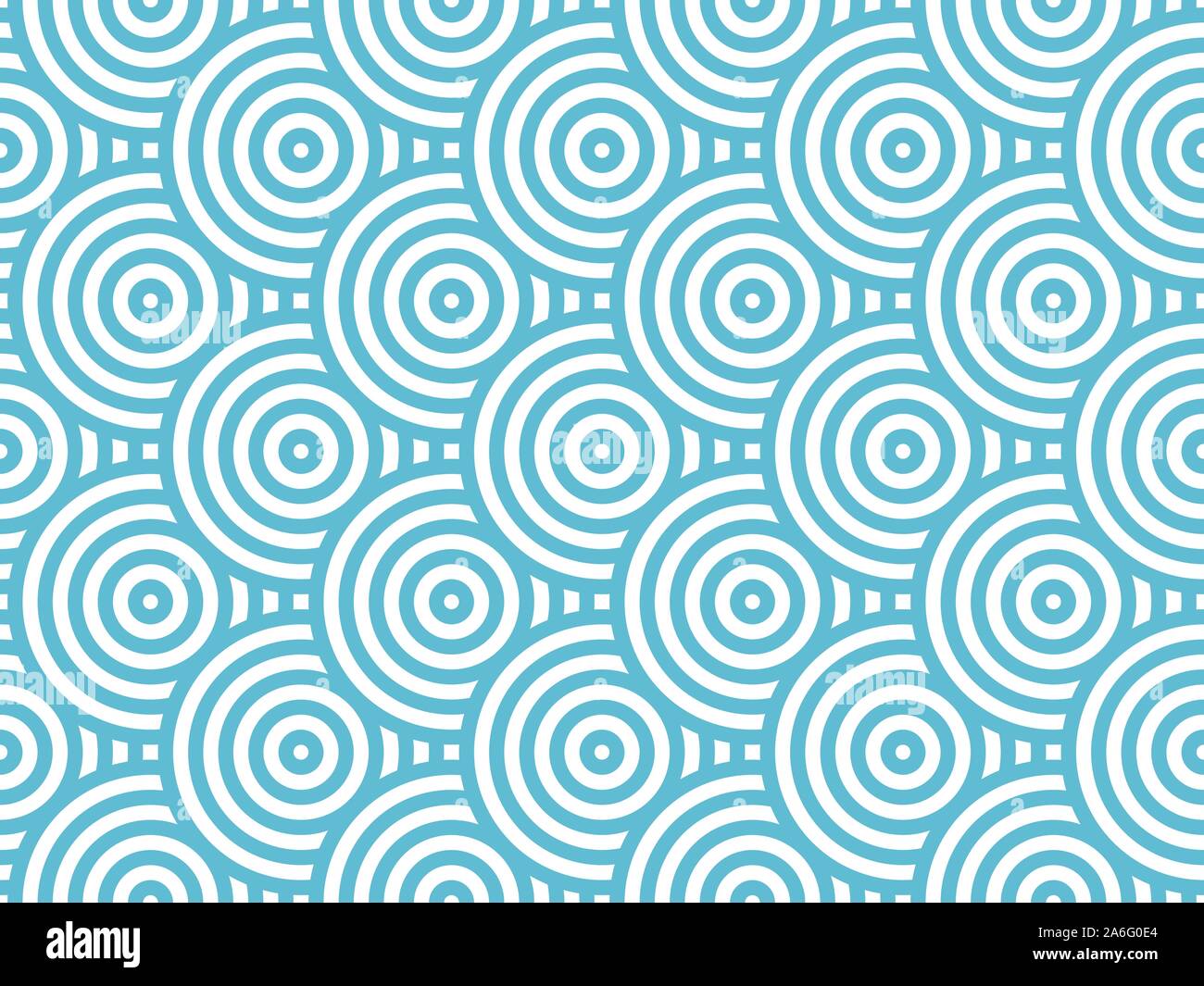 Blue and white overlapping repeating circles background. Japanese style ...