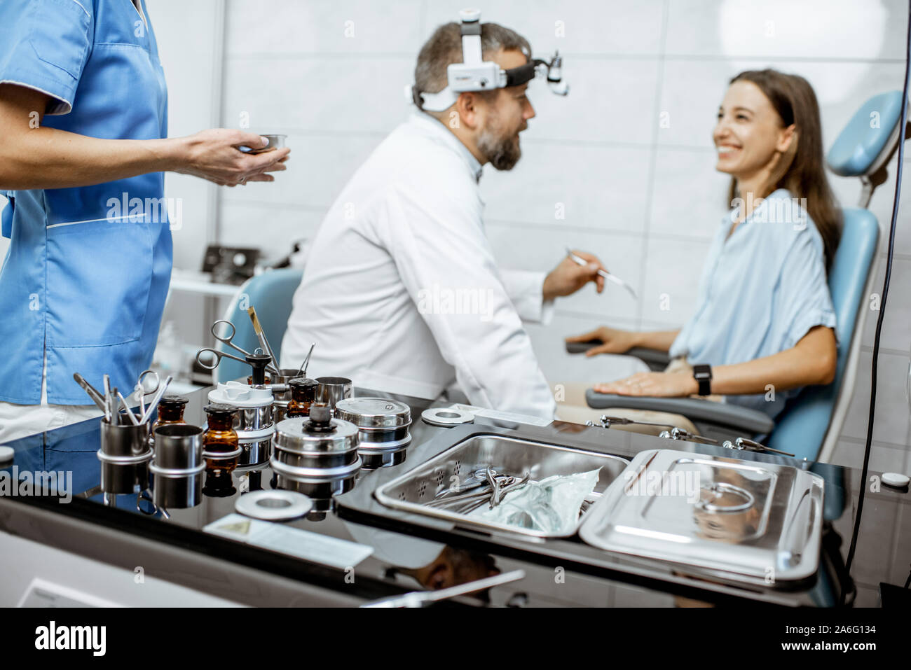 Ent specialist doctor examining patient hi-res stock photography and ...