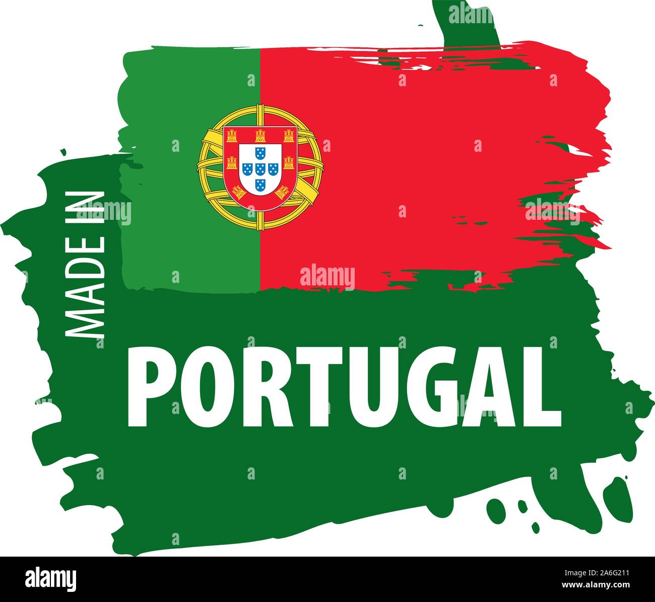 Portugal flag, vector illustration on a white background Stock Vector ...