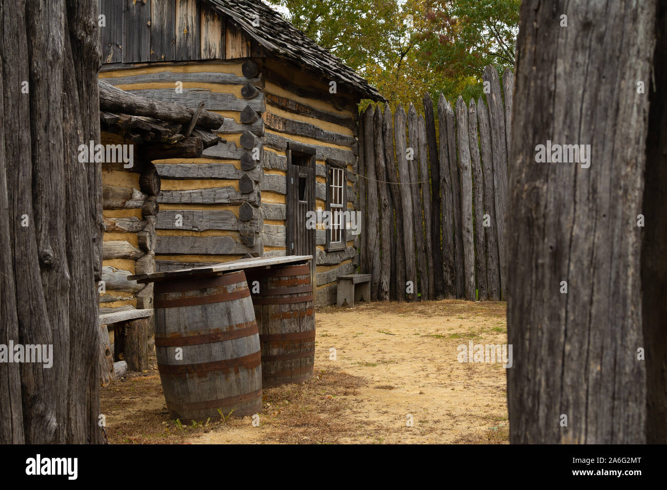 Interior of Replica fort in Northern Illinois. Elizabeth, Illinois ...