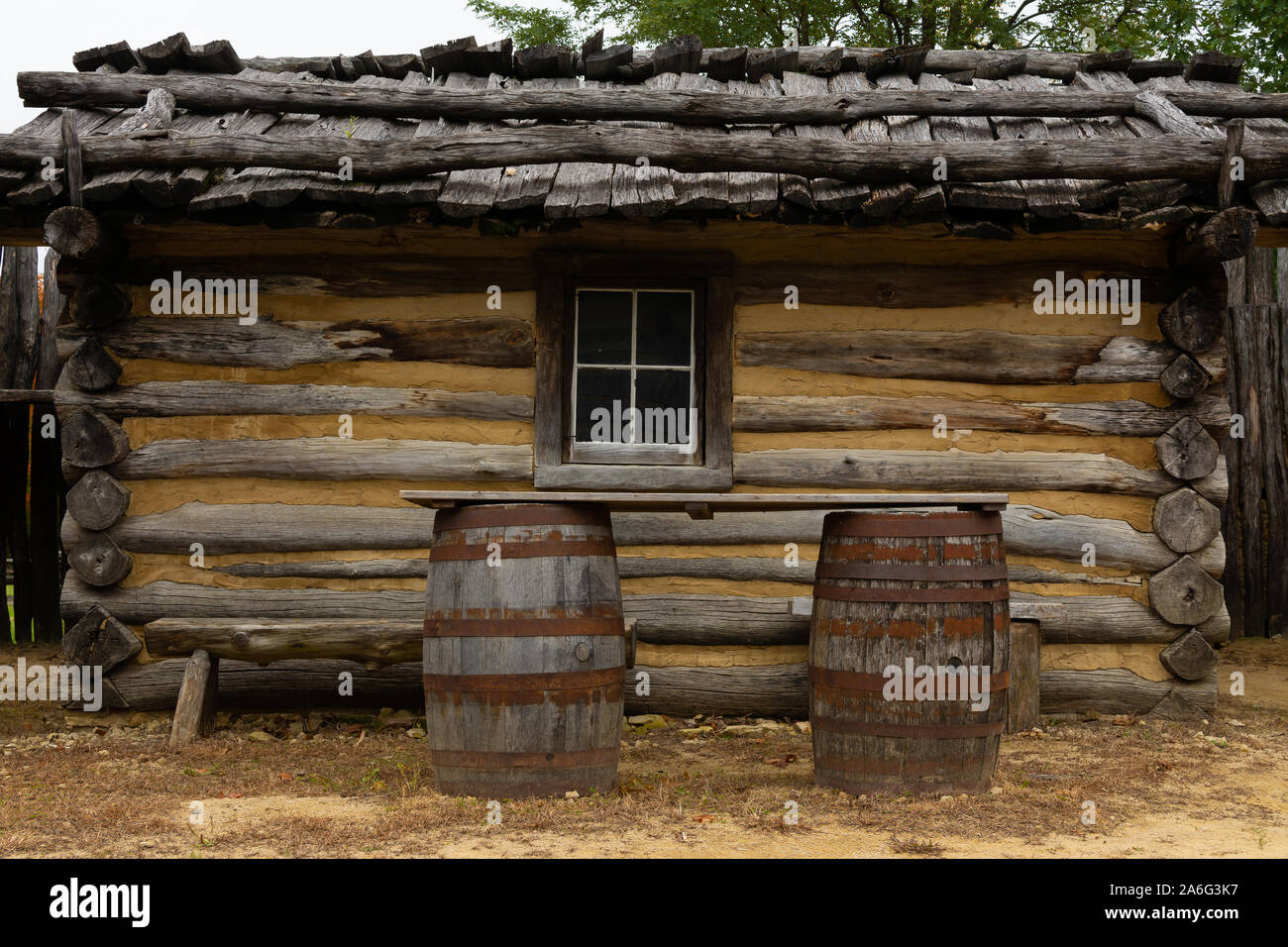 Interior of Replica fort in Northern Illinois. Elizabeth, Illinois ...