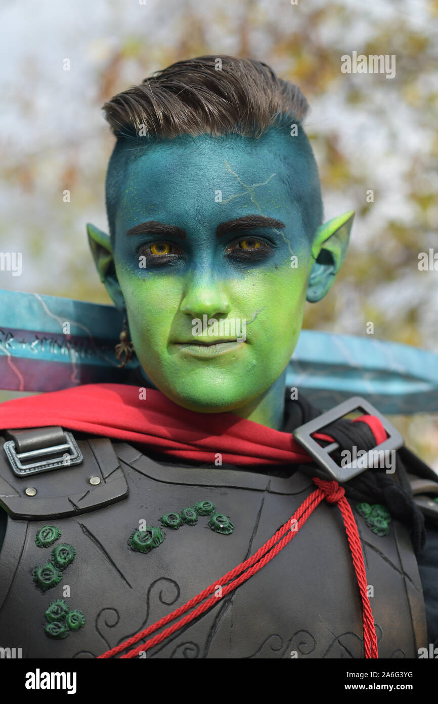 London, UK. 26th October, 2019. Cosplay fans attends the MCM Comic Con ...