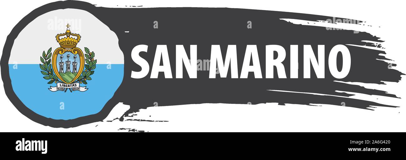 San Marino flag, vector illustration on a white background Stock Vector ...