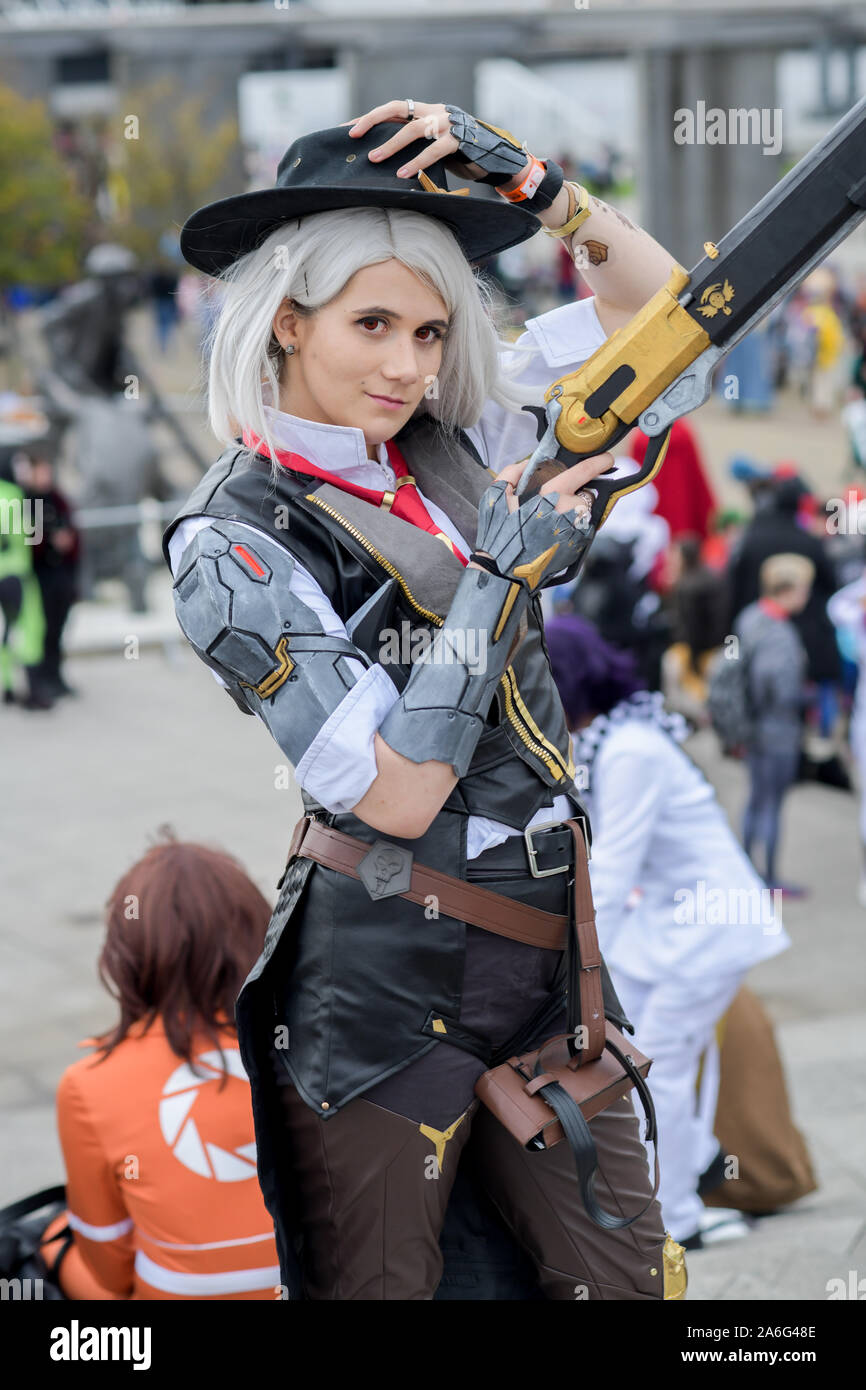 London, UK. 26th October, 2019. Cosplay fans attends the MCM Comic Con ...