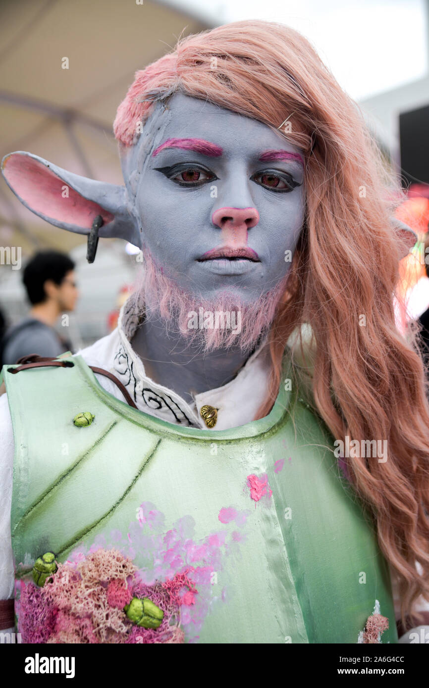 London, UK. 26th October, 2019. Cosplay fans attends the MCM Comic Con ...