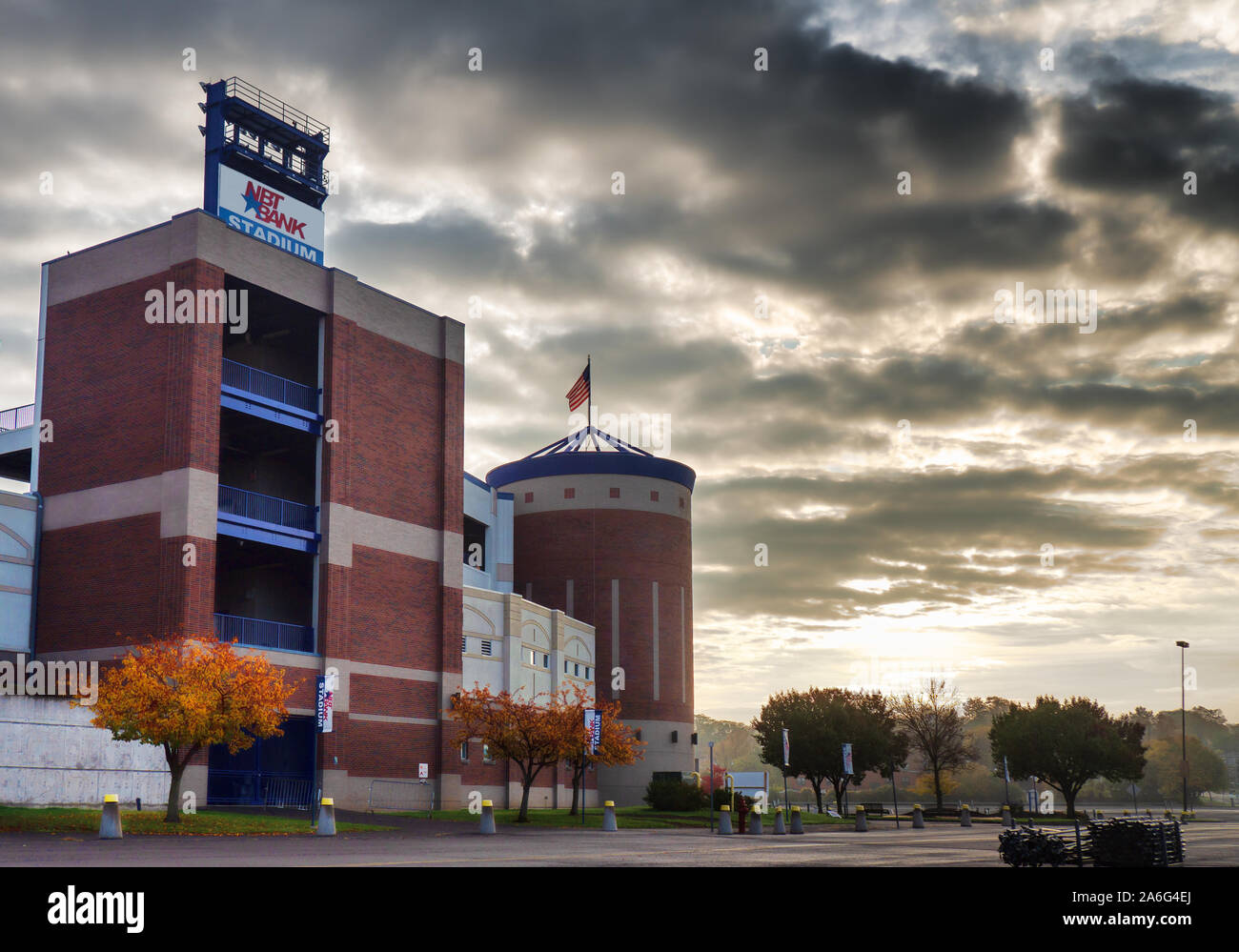 Syracuse, New York, USA. October 26, 2019. Entrance to the NBT Bank ...