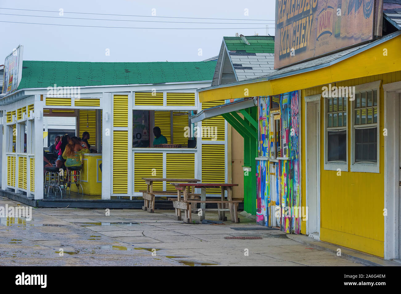 Nassau, Bahama - September 21/2019: Views of Arawak Cay Fish Fry ...