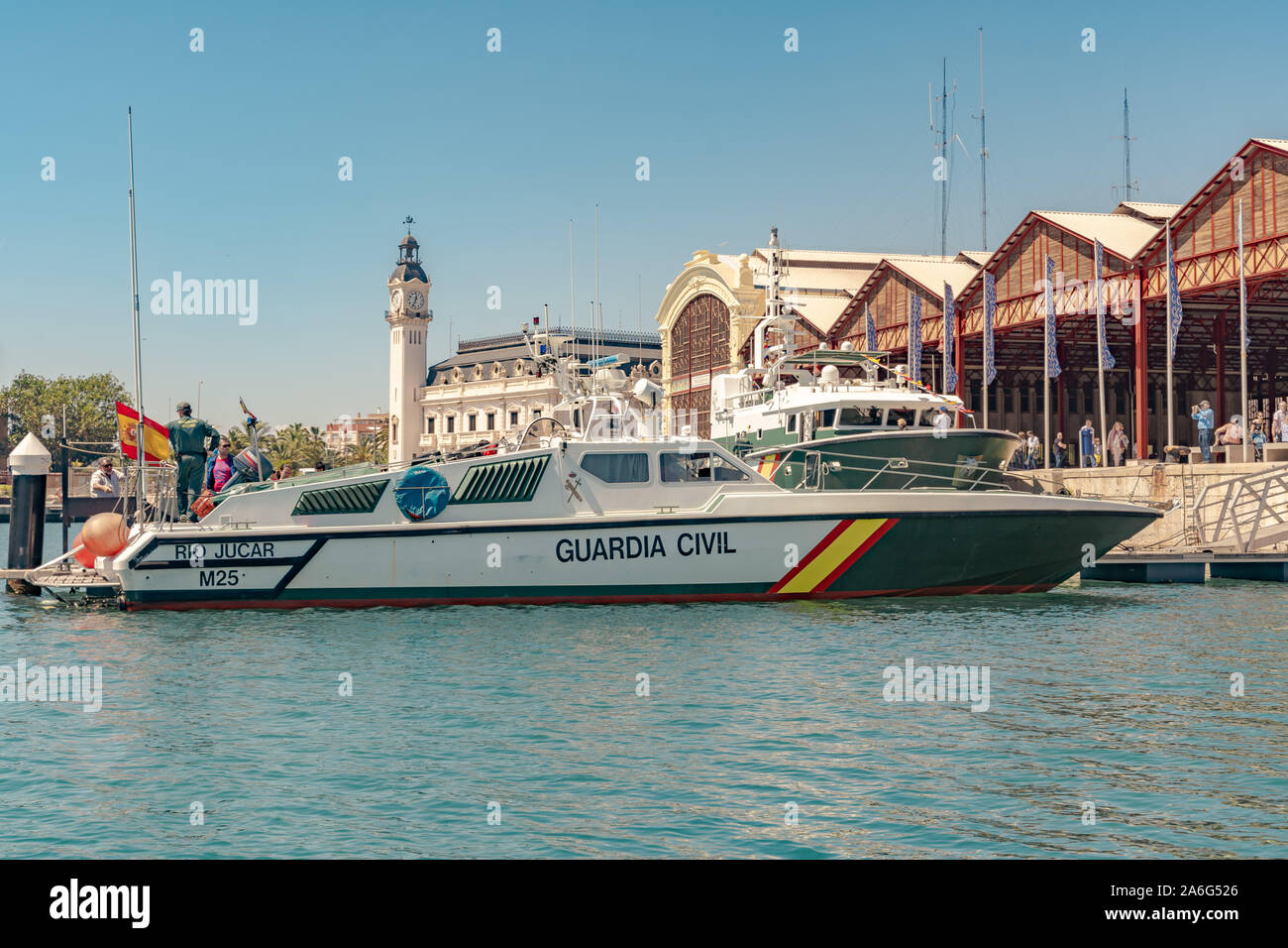 Valencia, Spain - May 5, 2019: Patrol boat of the Spanish Guardia Civil ...