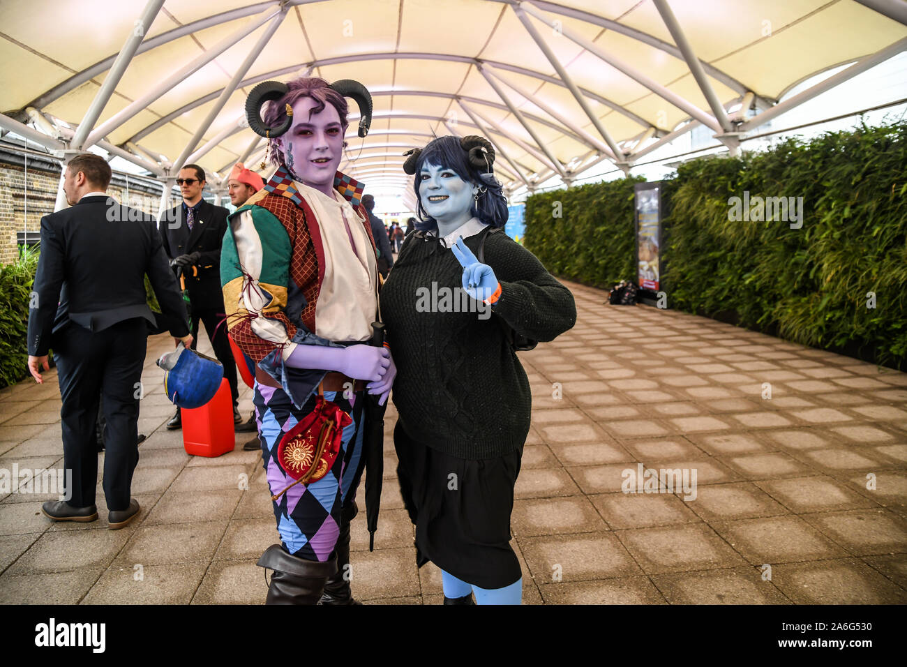 London, UK. 26th October, 2019. Cosplay fans attends the MCM Comic Con ...