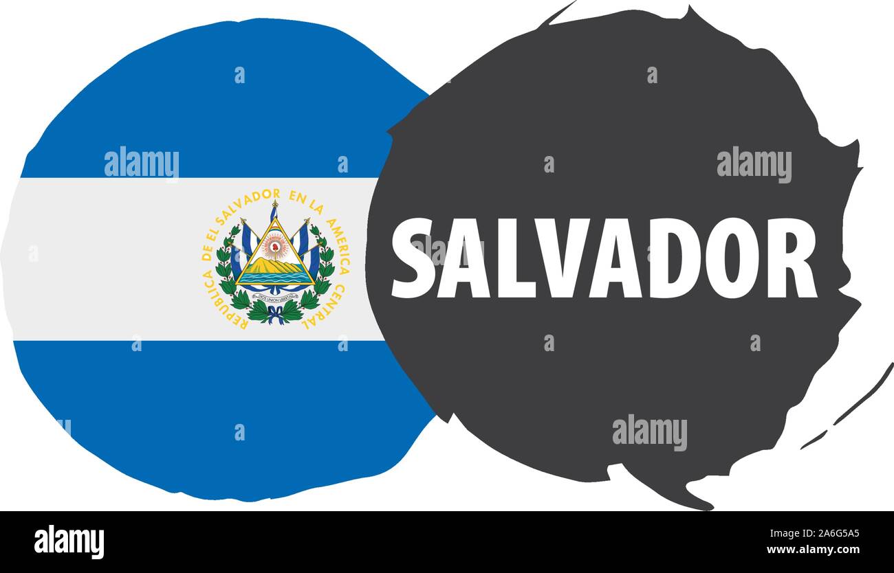 Salvador flag, vector illustration on a white background Stock Vector ...