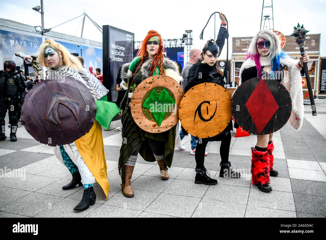 London, UK. 26th October, 2019. Cosplay fans attends the MCM Comic Con ...