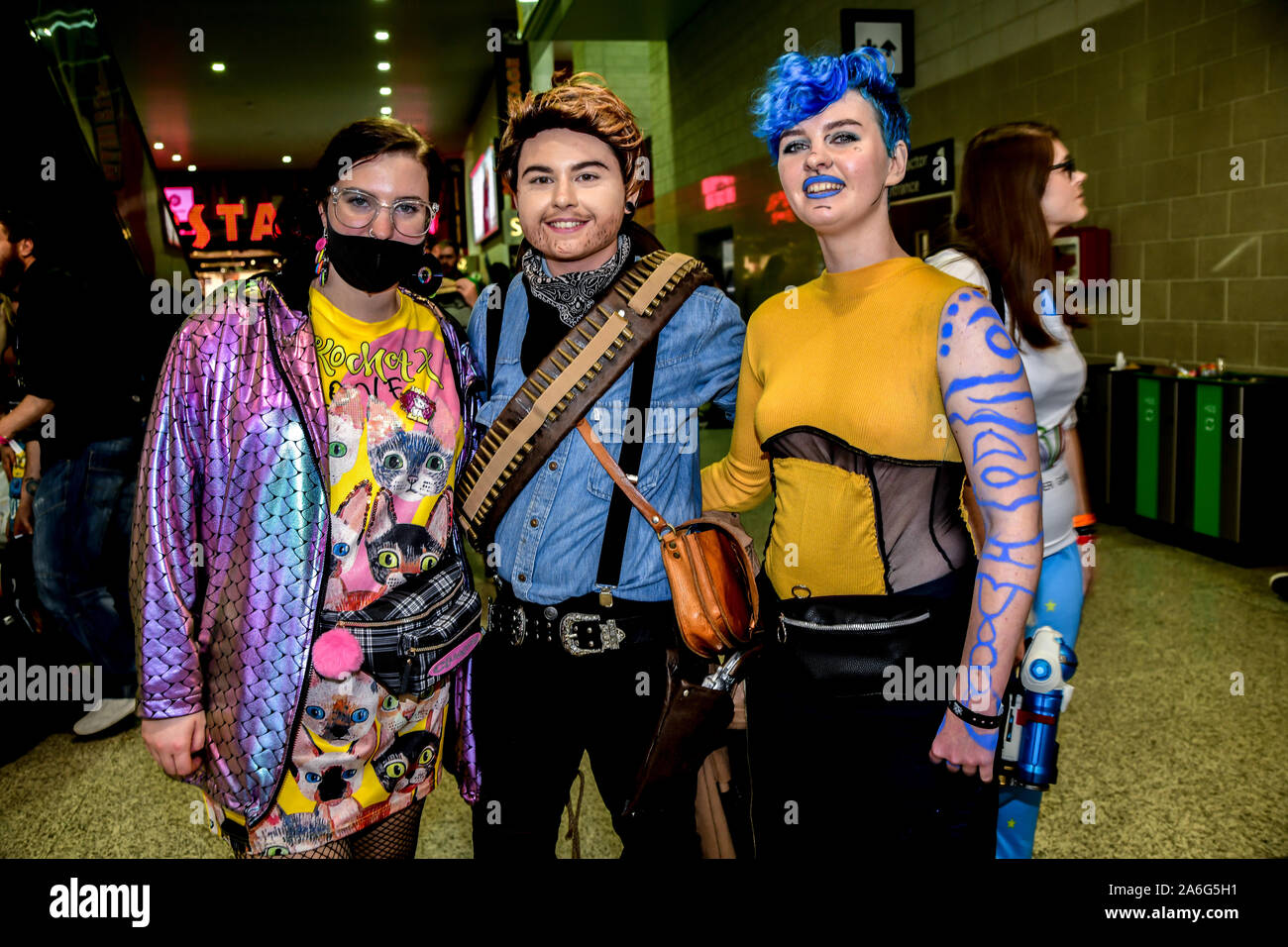 London, UK. 26th October, 2019. Cosplay fans attends the MCM Comic Con ...