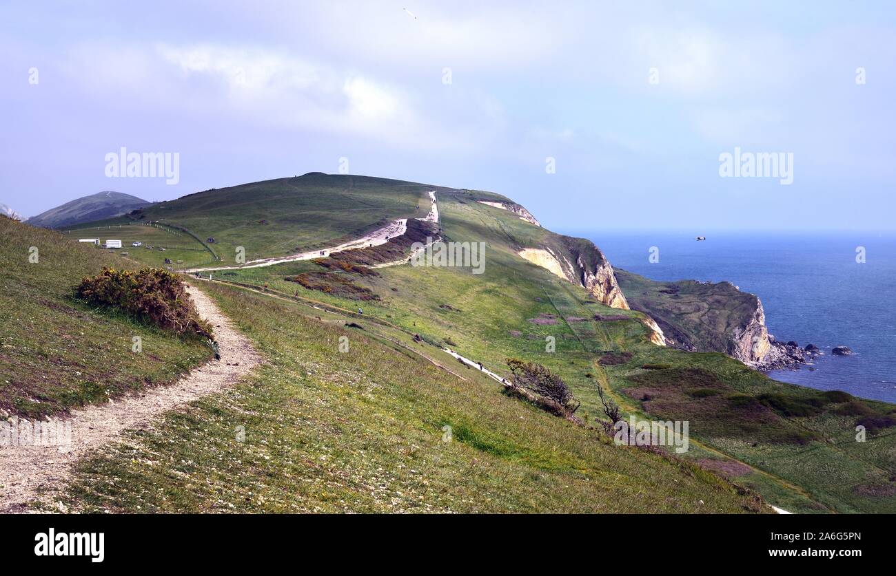 Jurassic Coast, England - 30th April 19:The limestone path along the ...