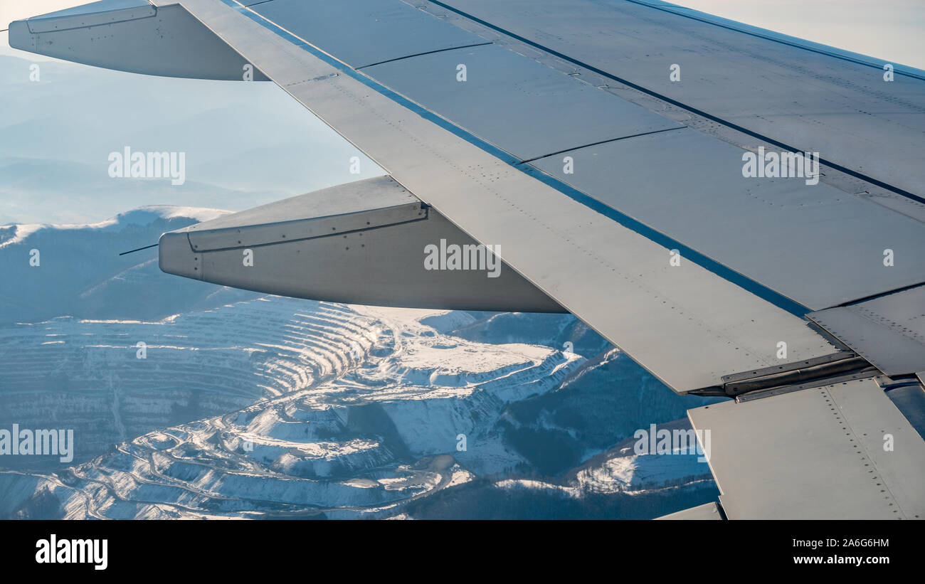 View trough the window of airplane Stock Photo - Alamy