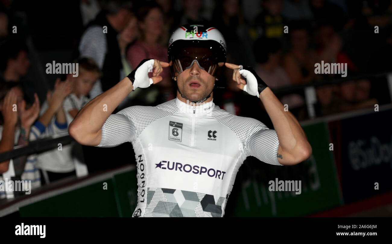 Germany’s Maximilion Levy during day five of the Phynova Six Day ...