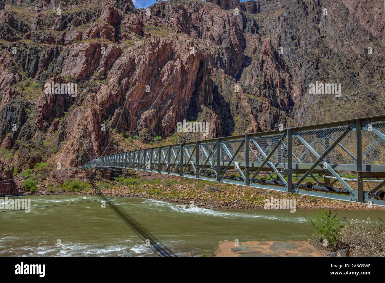 Silver Bridge across the Colorado River at the Bottom of the Grand ...