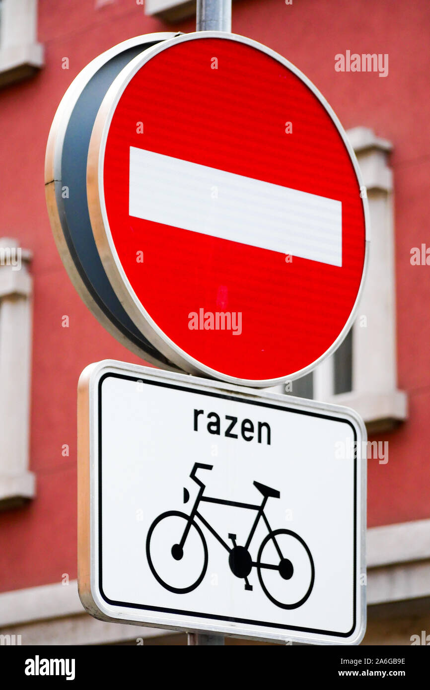No way, road sign, Ljubljana, Slovenia Stock Photo - Alamy