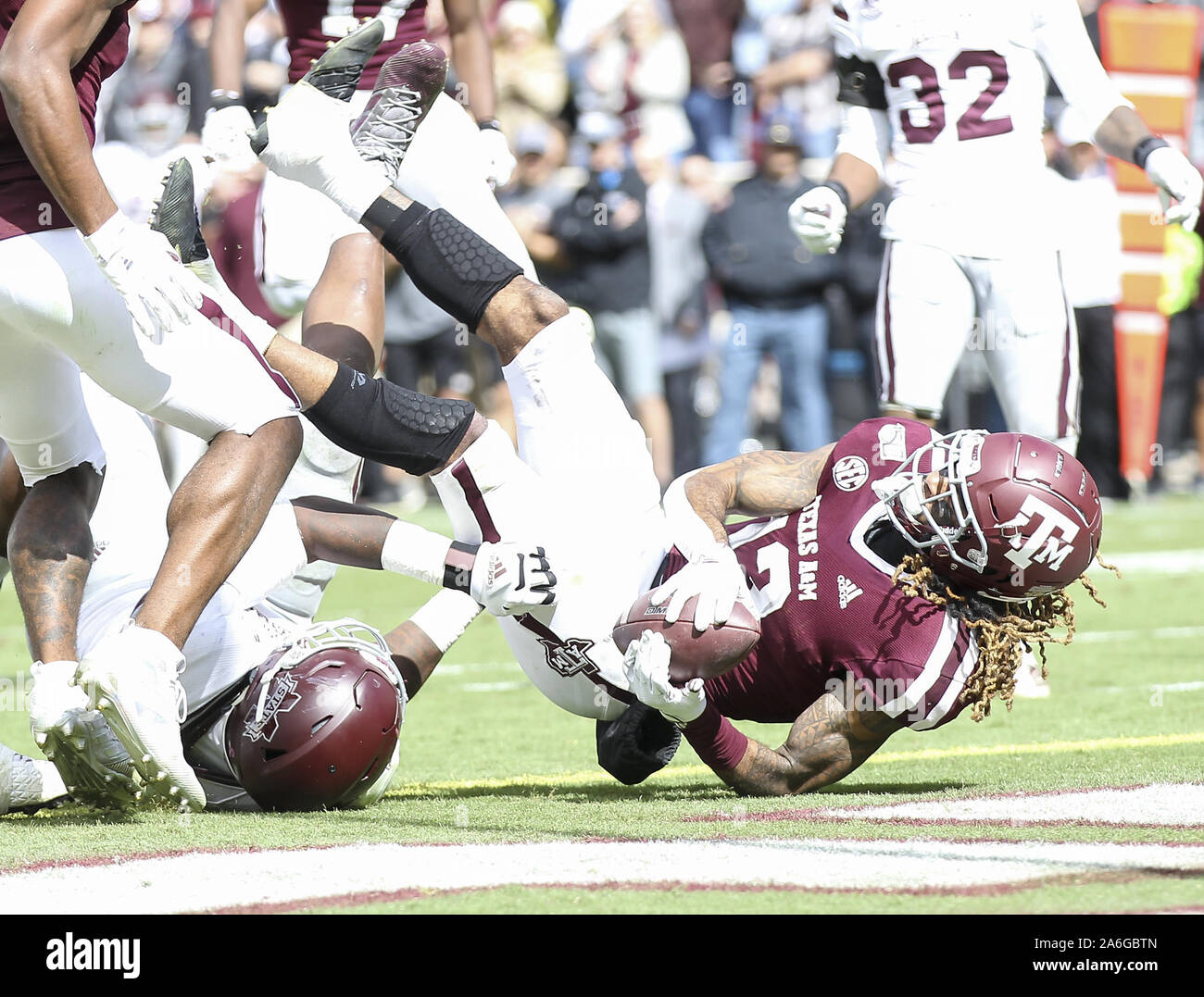 College Station, Texas, USA. 26th Oct, 2019. Texas A&M Aggies wide ...