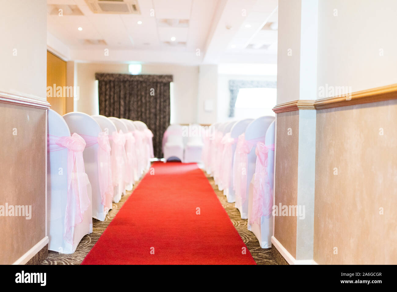 An empty wedding venue ready for the big ceremony, and the day ahead ...