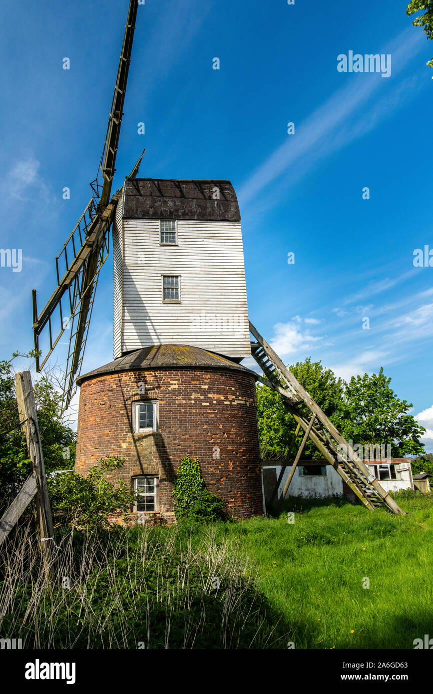 Ramsey Windmill, a grade II* listed post mill at Ramsey, Essex, England ...