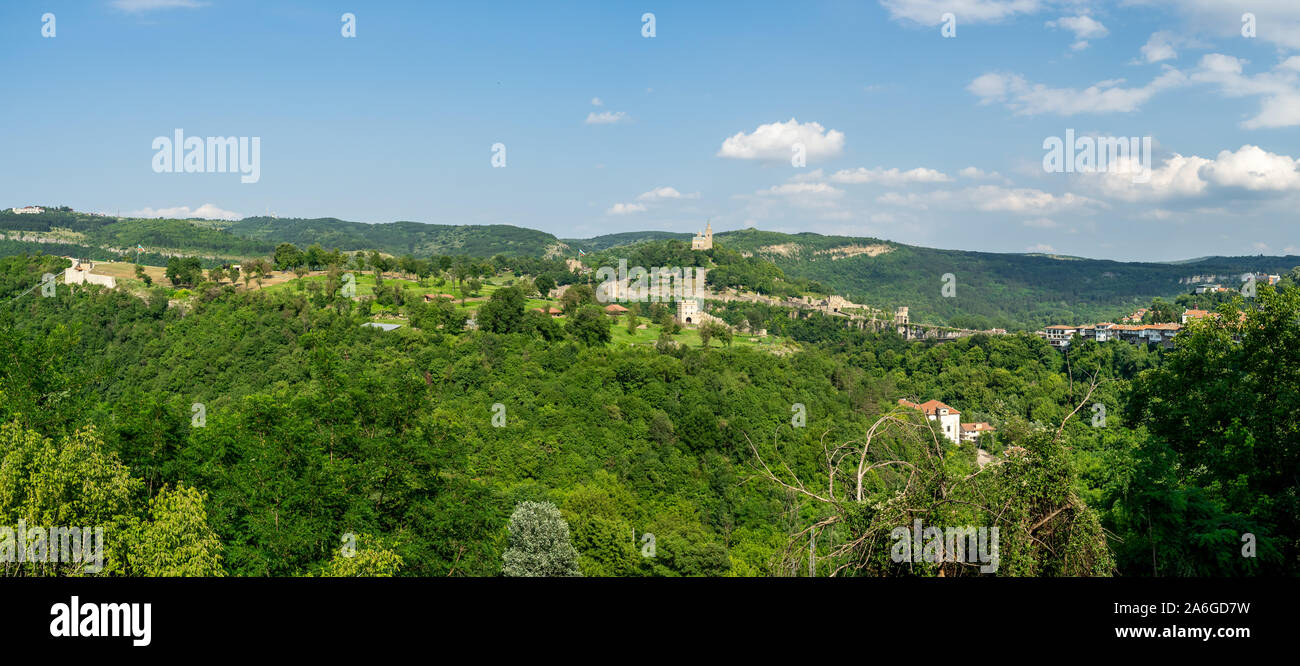 Panoramic views of the valley and slopes of the Yantra River and the ...