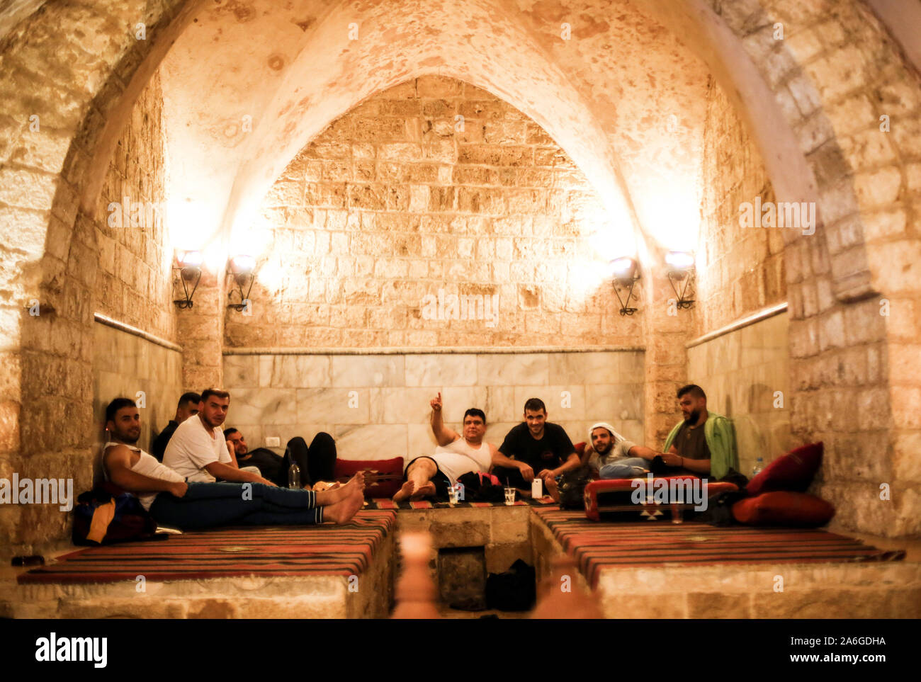 Gaza City, The Gaza Strip, Palestine. 24th Oct, 2019. Palestinian men ...