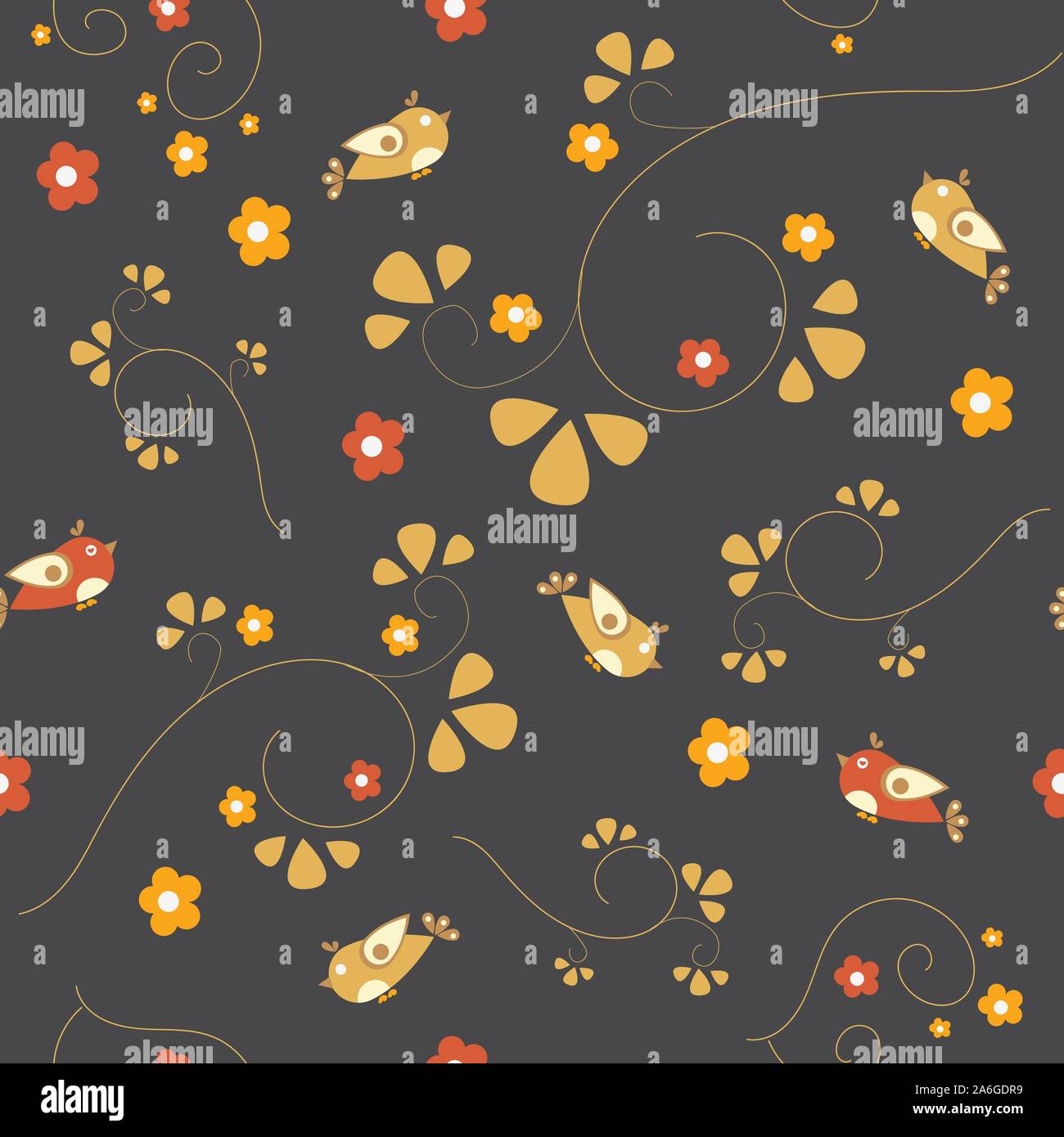 Seamless Bird Pattern. Modern Style. Vector Illustration Stock Vector ...