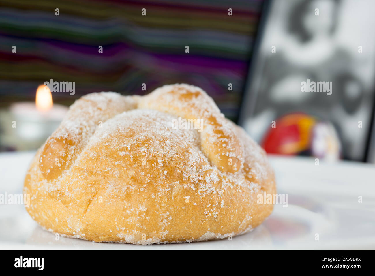 Traditional dessert known as "pan de muerto", original from Mexico ...