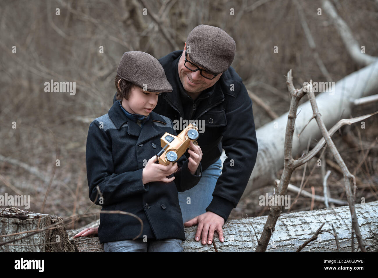 Father with his son in nature Stock Photo - Alamy