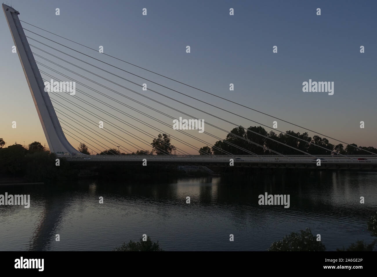 Alamillo Bridge Seville, Andalucia, Spain. Architect Santiago Calatrava ...
