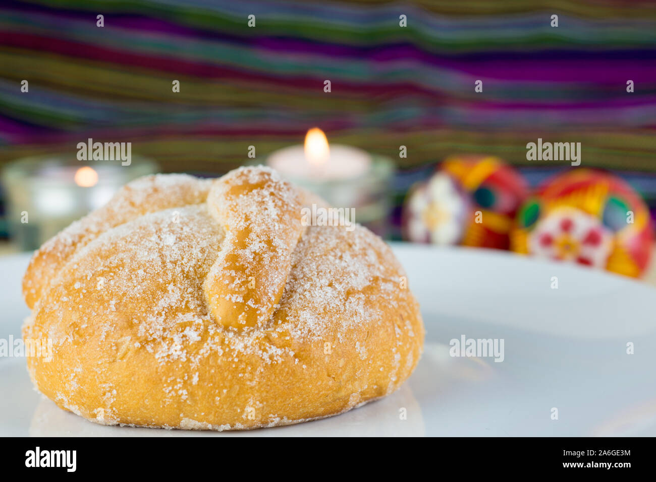 Traditional dessert known as "pan de muerto", original from Mexico ...