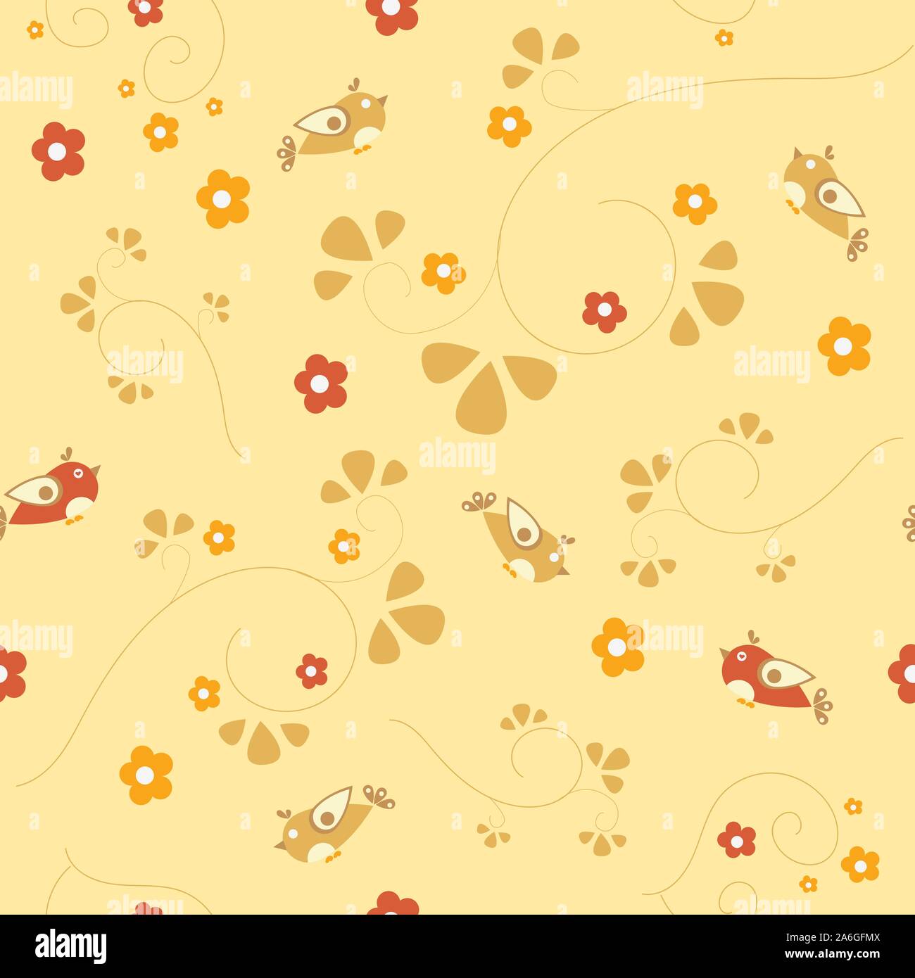 Seamless Bird Pattern. Modern Style. Vector Illustration Stock Vector ...