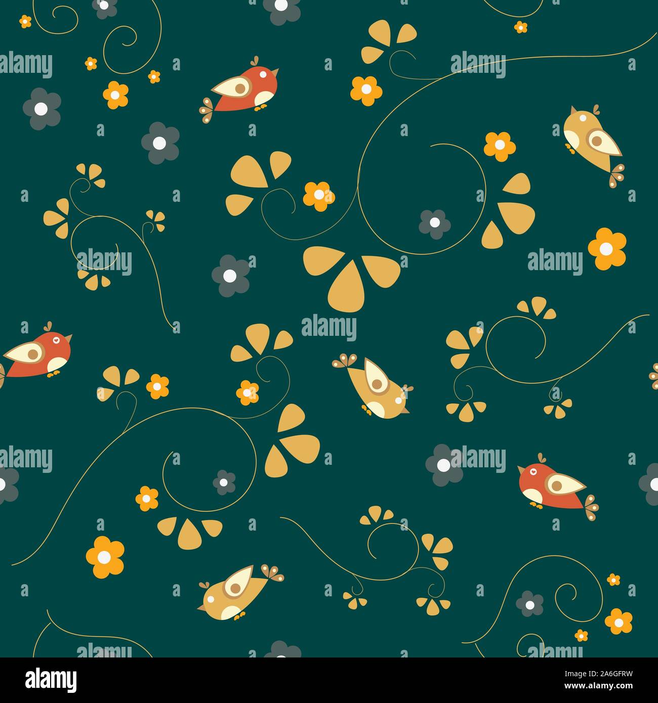 Seamless Bird Pattern. Modern Style. Vector Illustration Stock Vector ...